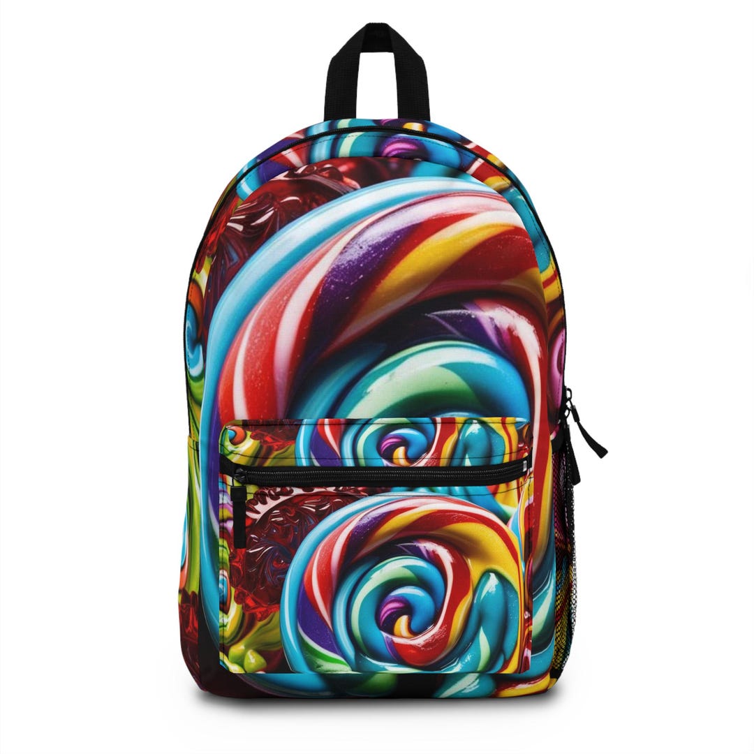 Colorful Swirl Backpack - Vibrant, Unique Design for School, Travel ...