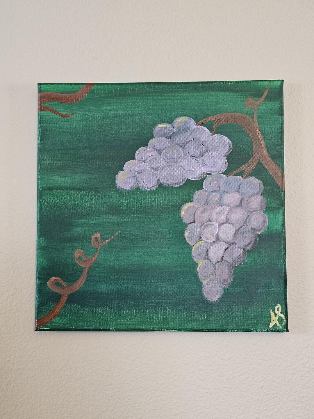 12x12 Grapes on a Vine Acrylic Painting - Etsy