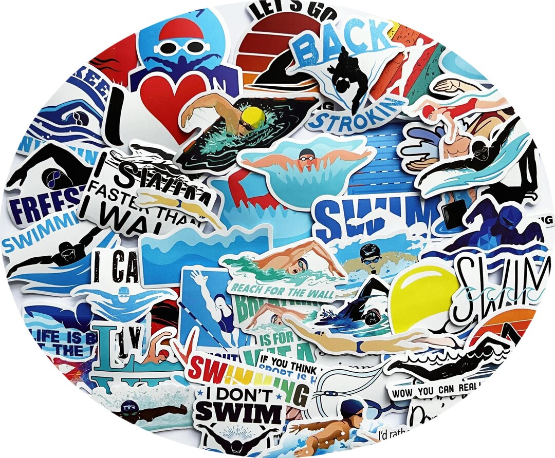 Swimming Stickers, Viny Stickers,10-50pcs Random Pack, FREE Shipping ...