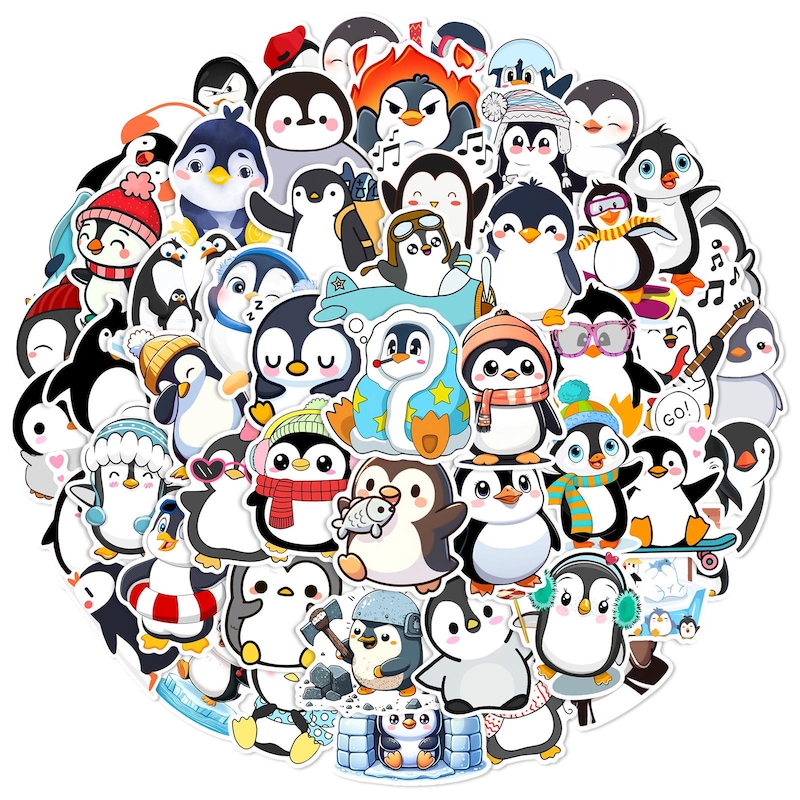 Penguin Stickers - Etsy