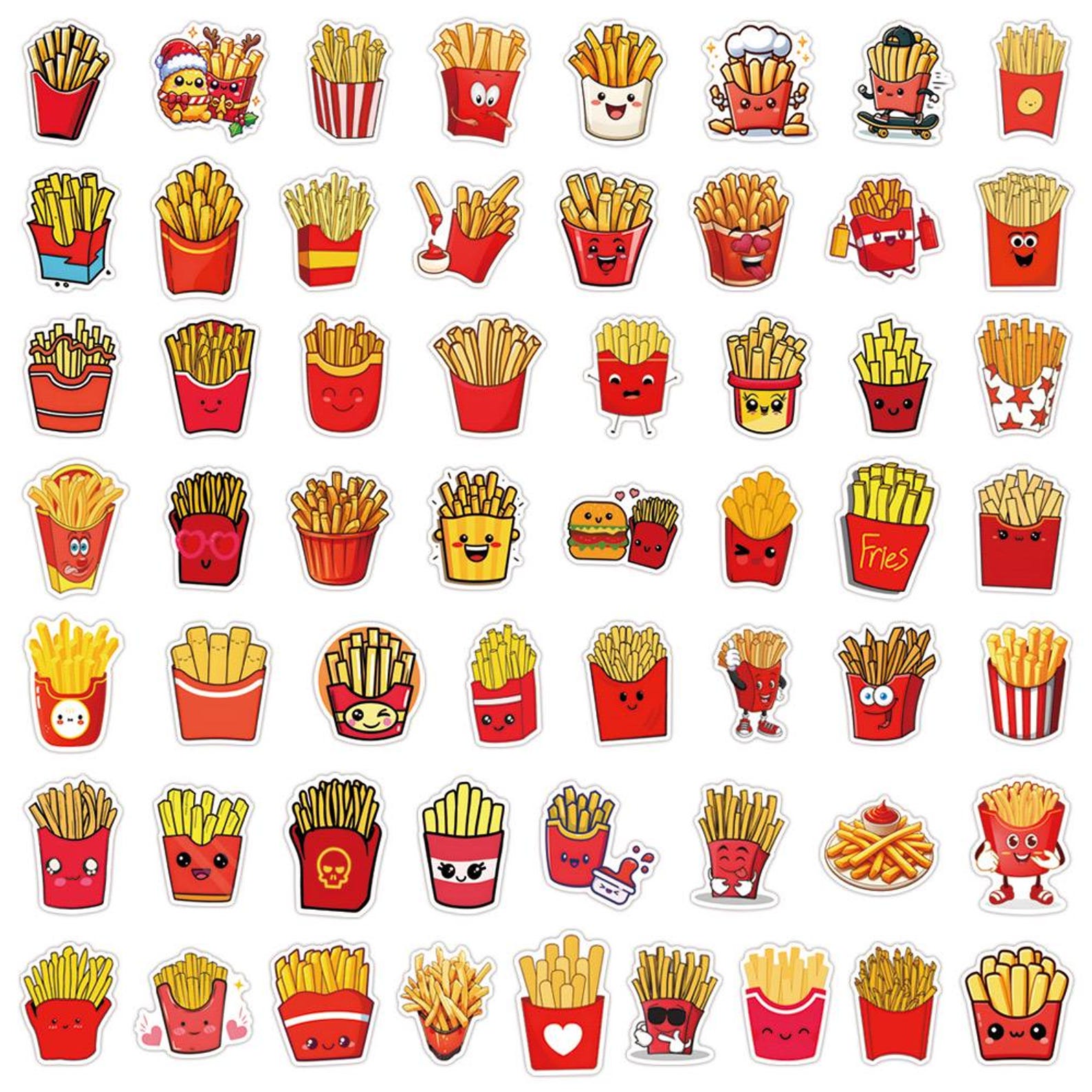 French Fries Stickers, Viny Stickers,10-50pcs Random Pack, FREE ...