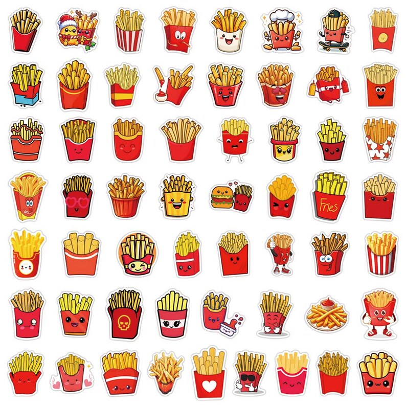 French Fries Stickers, Viny Stickers,10-50pcs Random Pack, FREE ...