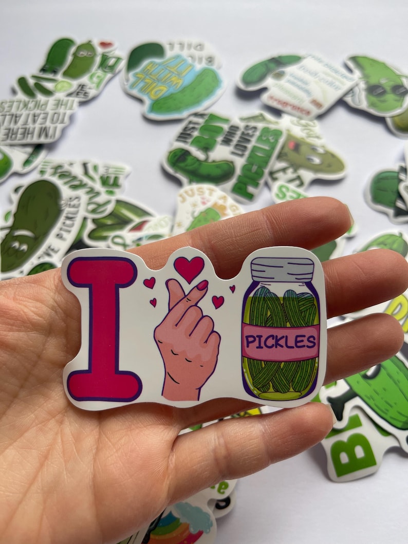 Pickle Lover Stickers, Viny Stickers,10-50pcs Random Pack, FREE ...