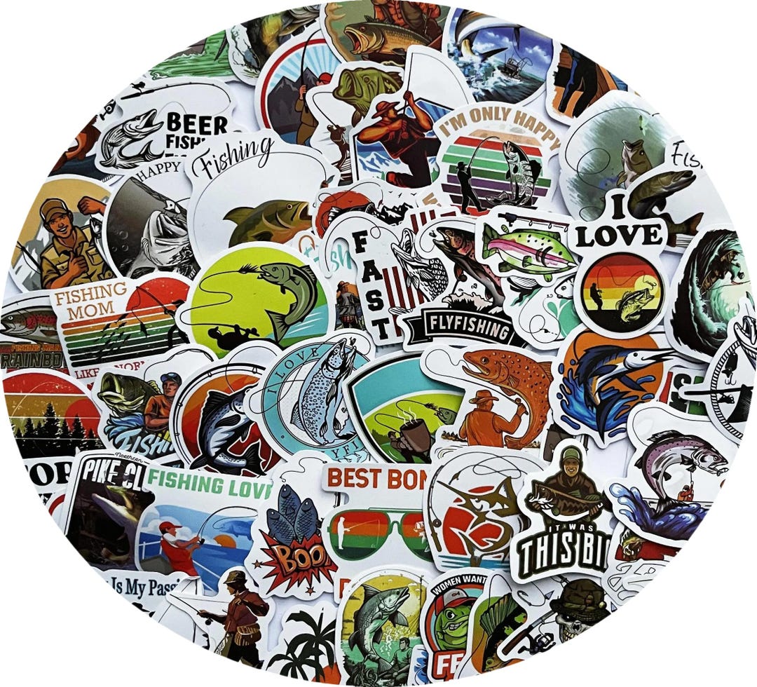 Fishing Stickers, Viny Stickers,10-50pcs Random Pack, FREE Shipping ...