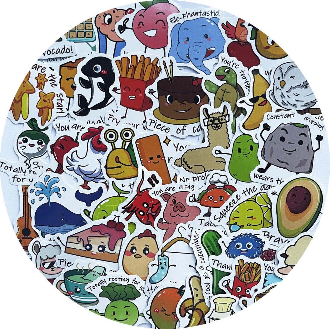 Playful Puns Pack, Viny Stickers,10-50pcs Random Pack, FREE Shipping ...