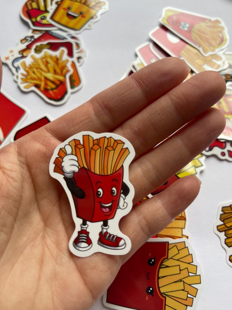 French Fries Stickers, Viny Stickers,10-50pcs Random Pack, FREE ...