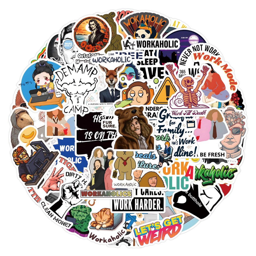 Workaholic Stickers, Viny Stickers,10-50pcs Random Pack, FREE Shipping ...