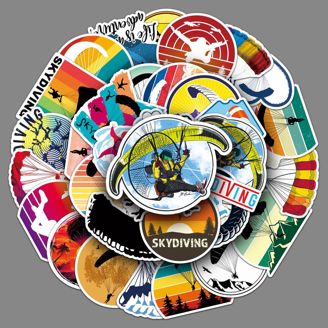 Skydiving Stickers, Viny Stickers,10-50pcs Random Pack, FREE Shipping ...