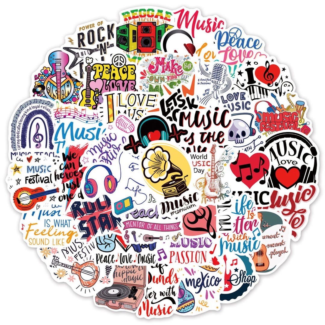 Music Lover Stickers, Viny Stickers,10-50pcs Random Pack, FREE Shipping ...