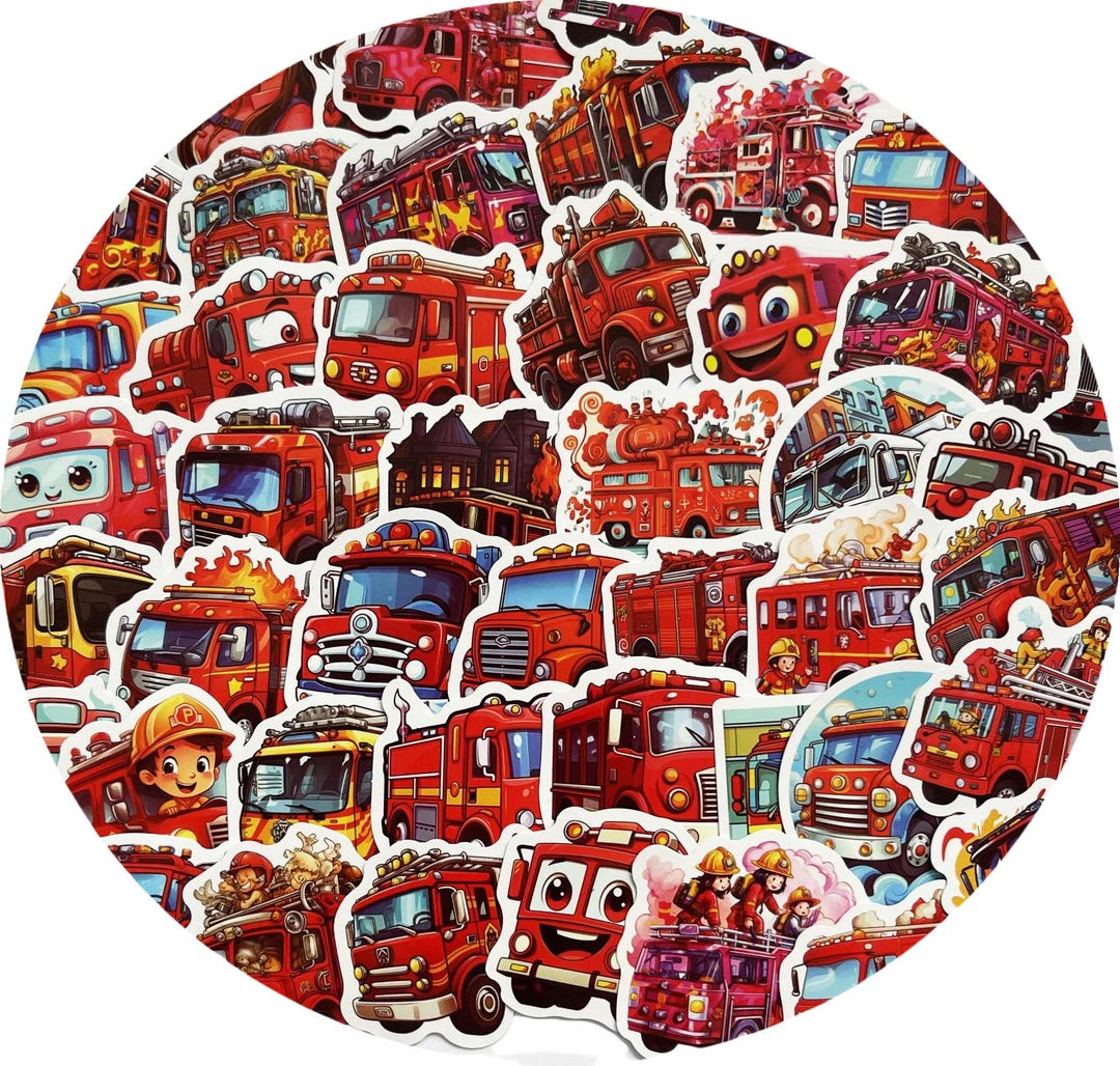 Fire Truck Stickers, Viny Stickers,10-50pcs Random Pack, FREE Shipping ...