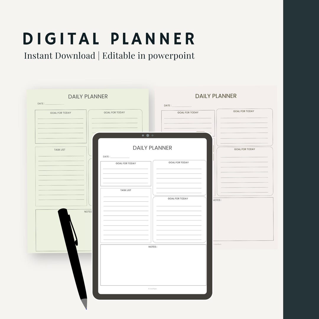 Simple Daily Planner Printable, Daily Schedule, Daily Productivity ...