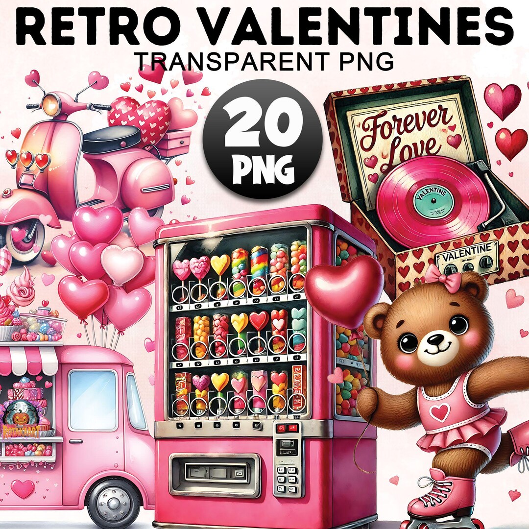 Sweet Heart Clipart Bundle, 20 PNG Valentine, Love Collection Clipart ...