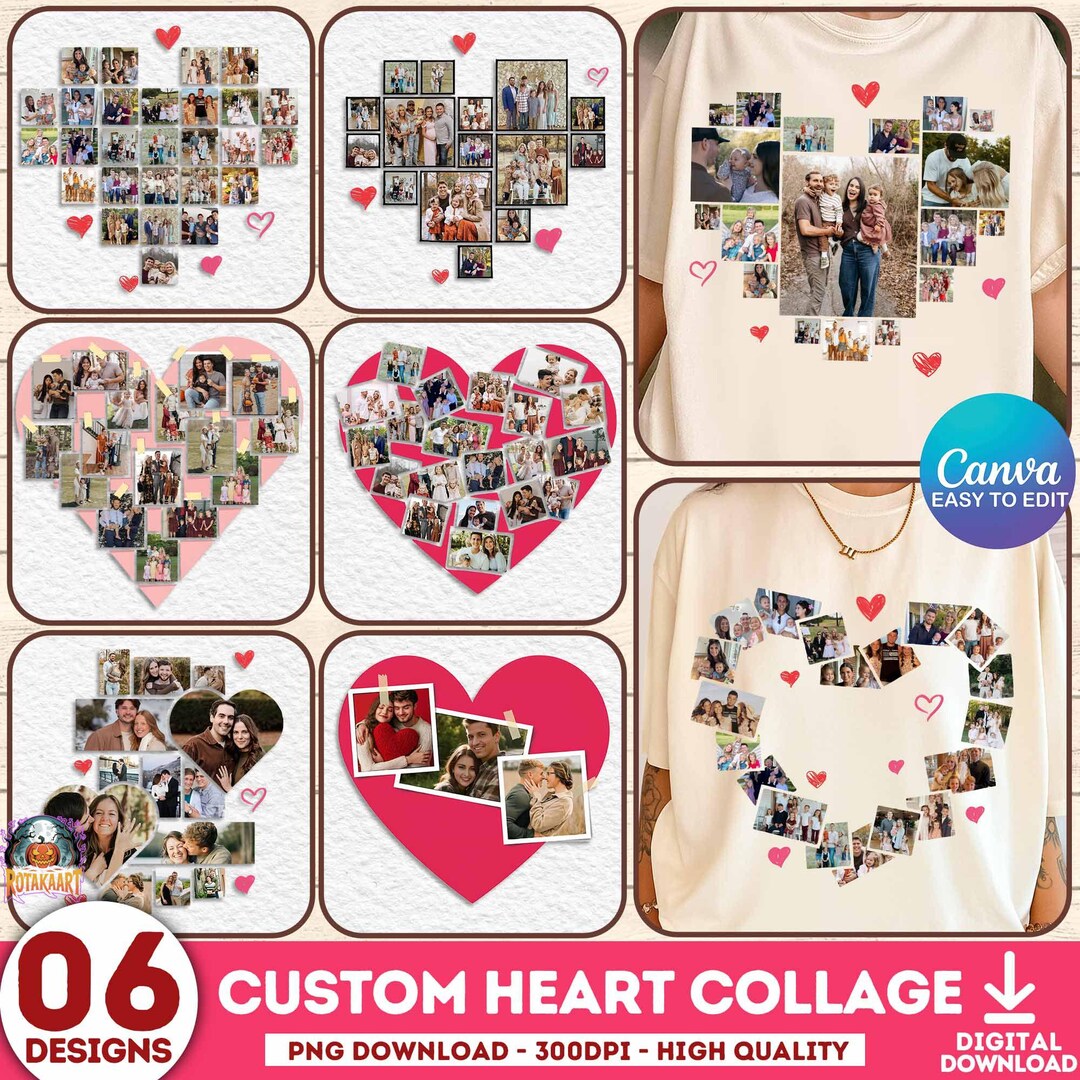 Heart Photo Png Bundle, 6 PNG Couple Valentine, Valentine's Day Png ...