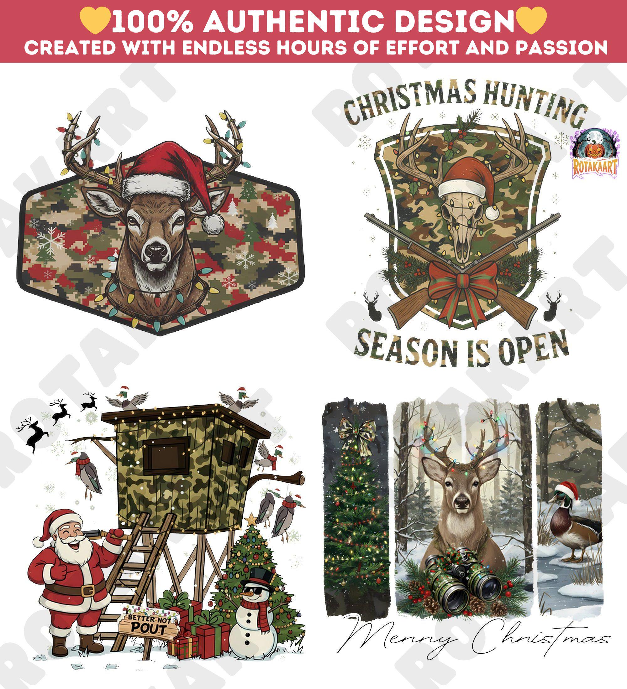 Camo Christmas Png Bundle, 20 PNG Camo Deer Head, Better Not Pout Png ...