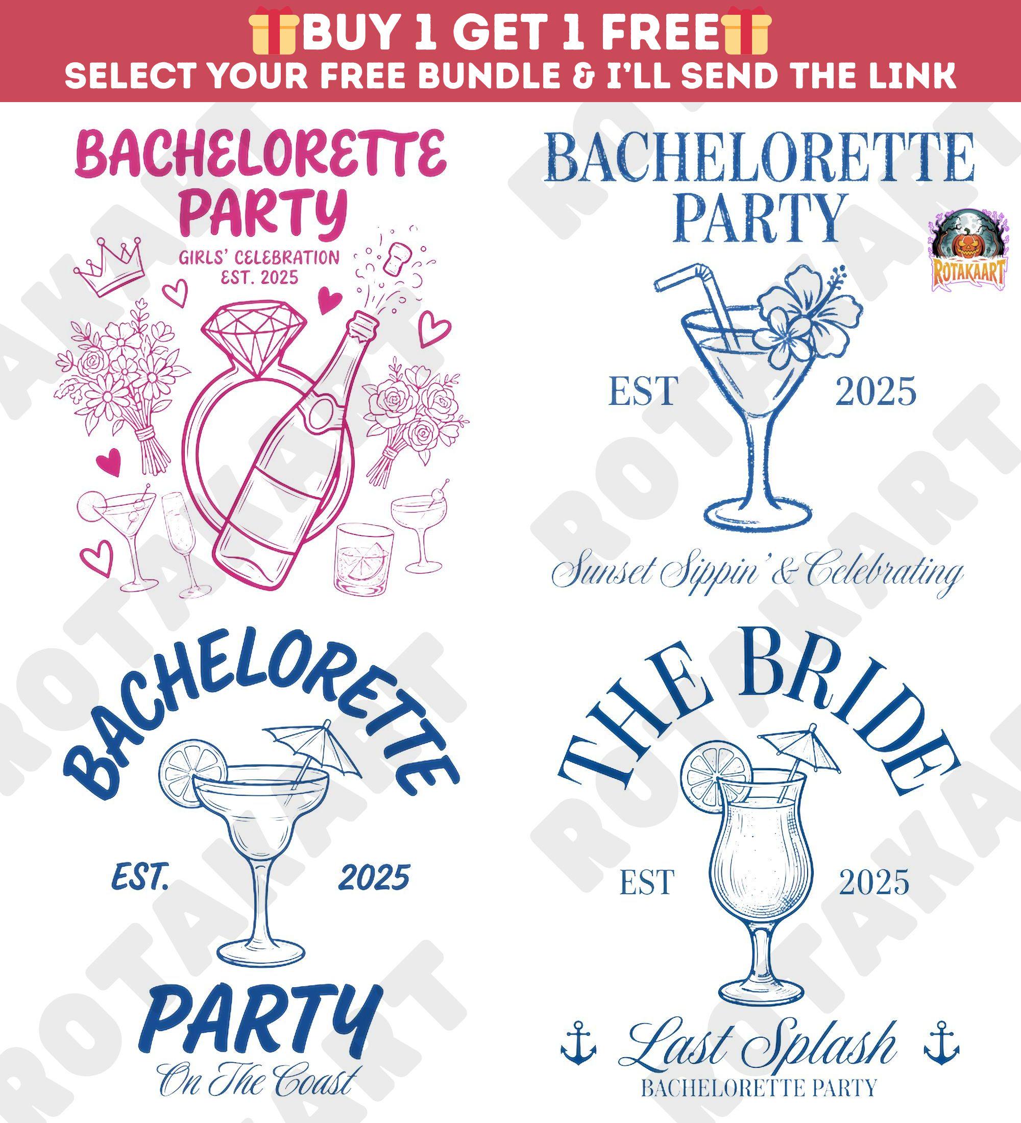 The Bach Club Png Bundle, 20 PNG Bridal Party, Beach Bach Png ...