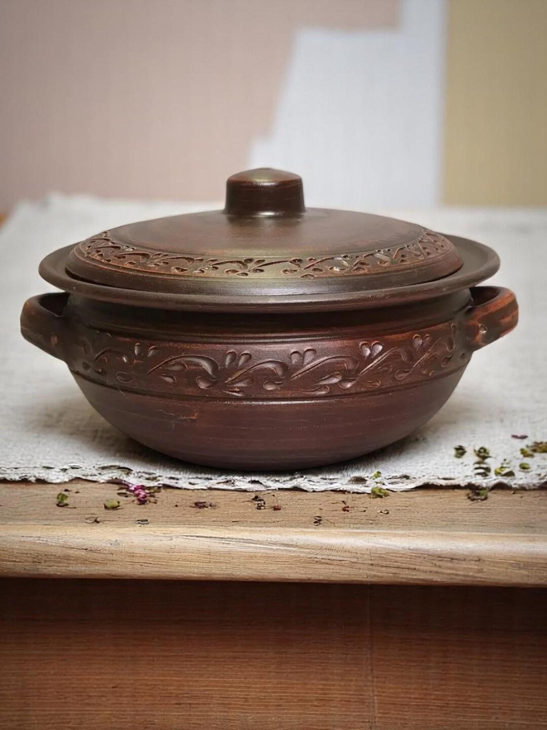 Handmade Terracotta Casserole Dish With Lid – Ukrainian Pottery ...