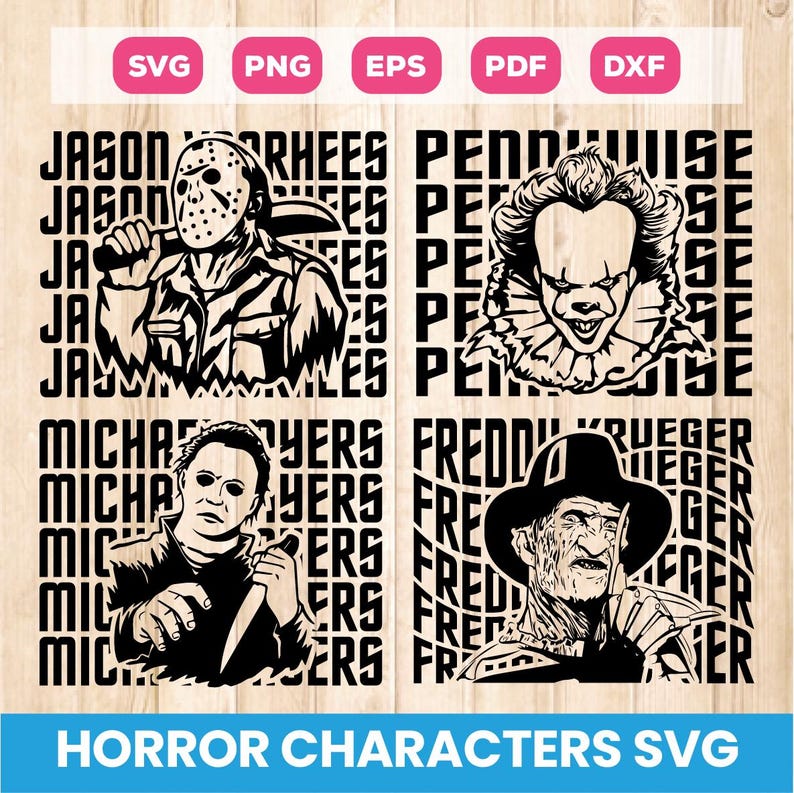 Horror Character Svg Bundle, Halloween Horror Movie Killers Svg, Horror ...