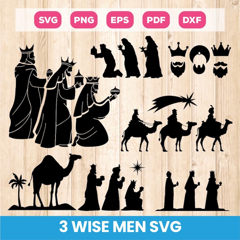 Wise Men Black Svg - Etsy