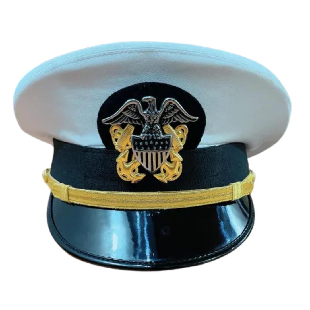 US Navy Officer Hat – White Military Dress Cap - Etsy