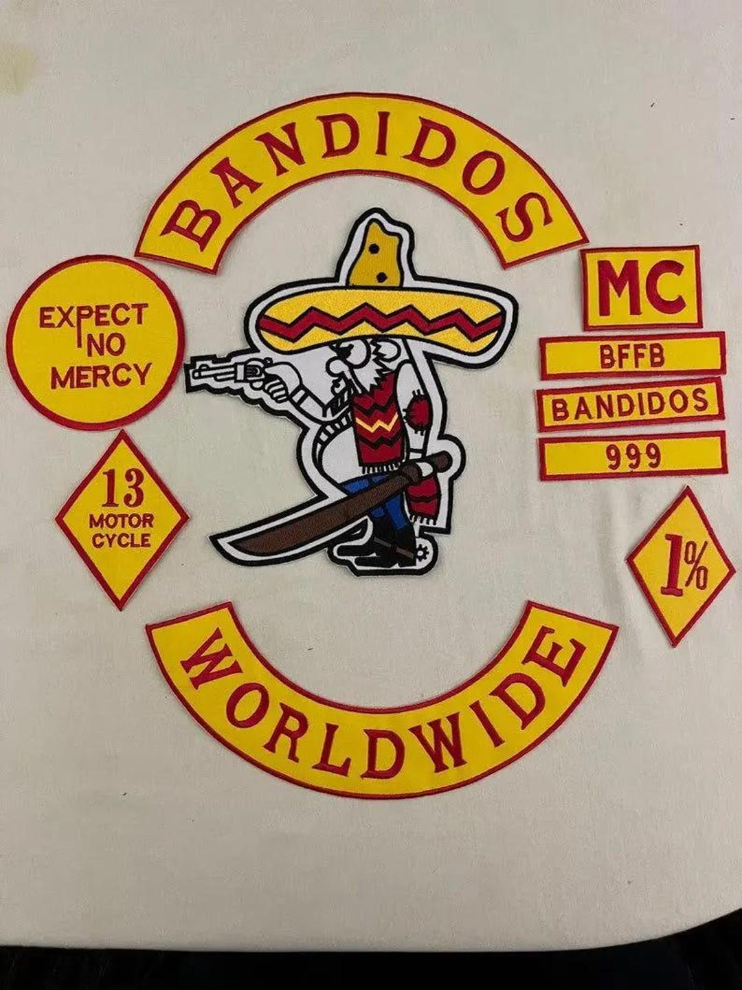 Bandidos MC Embroidered Patches – Iron-on Set for Biker Vest & Jacket ...