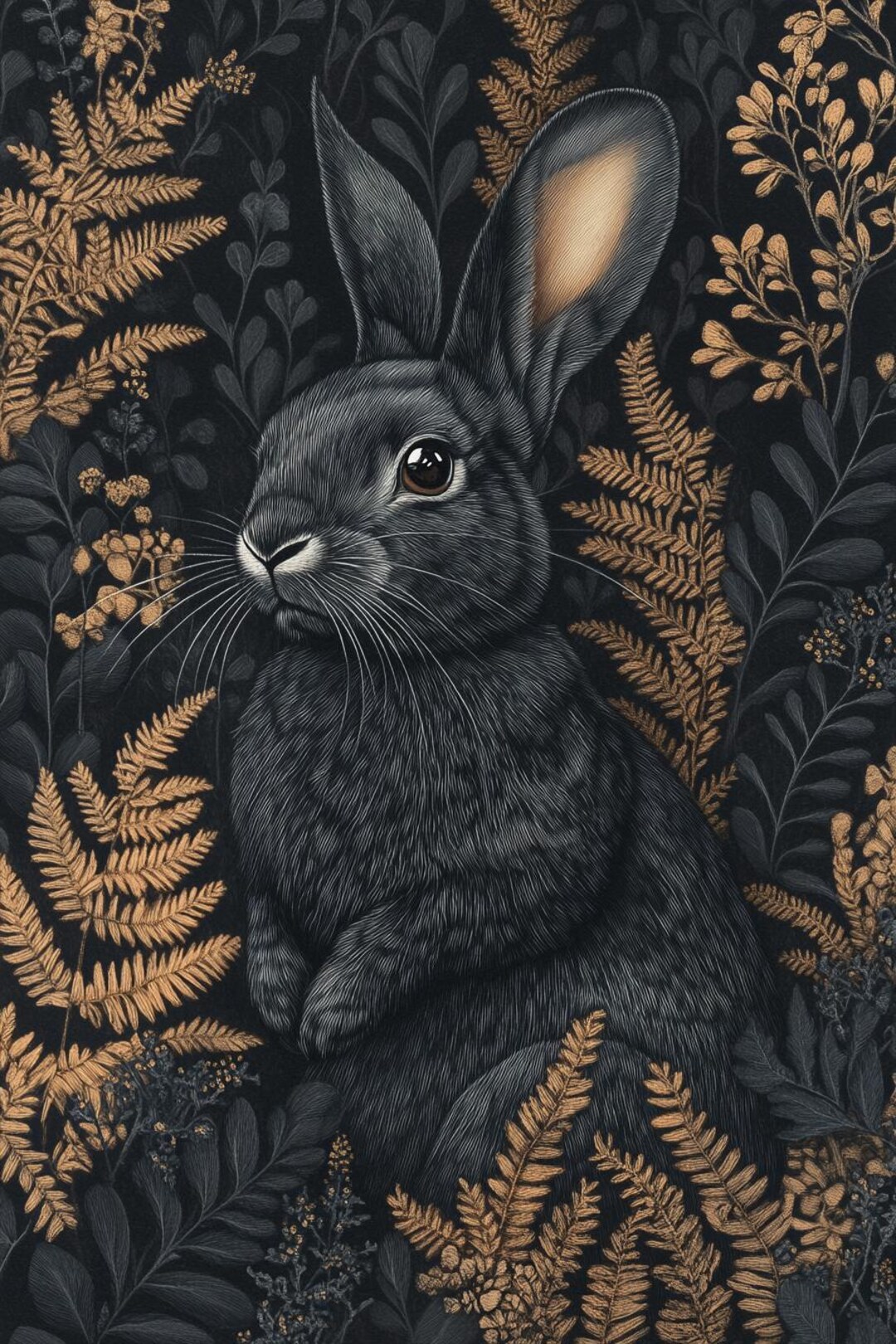 Maori Black Rabbit Oil Painting | Vintage Easter Bunny Art (digital ...