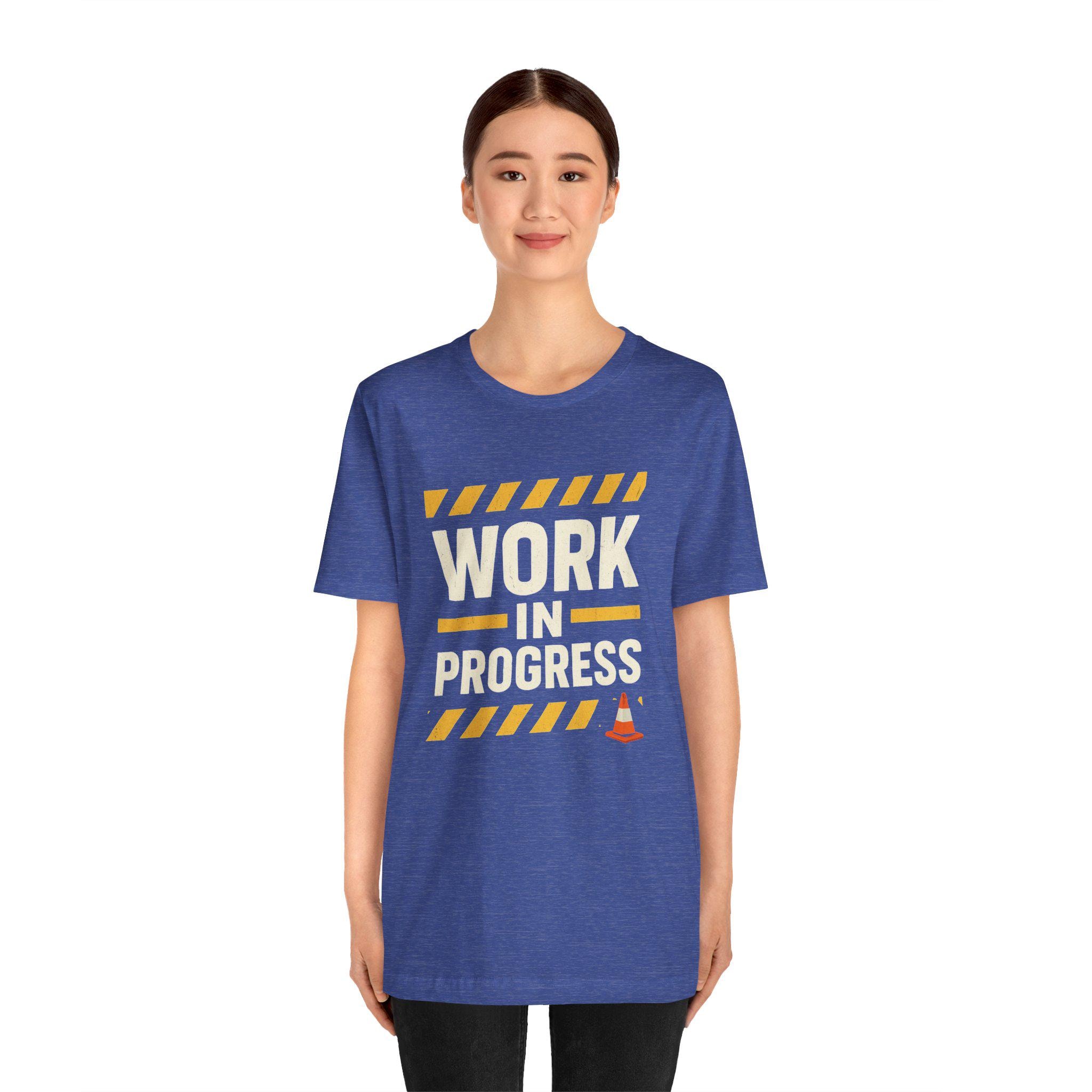 Work in Progress Tee: Construction Theme Graphic T-shirt - Etsy