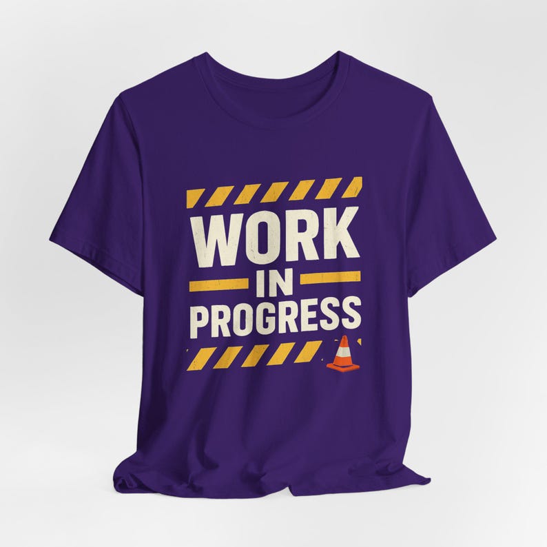 Work in Progress Tee: Construction Theme Graphic T-shirt - Etsy