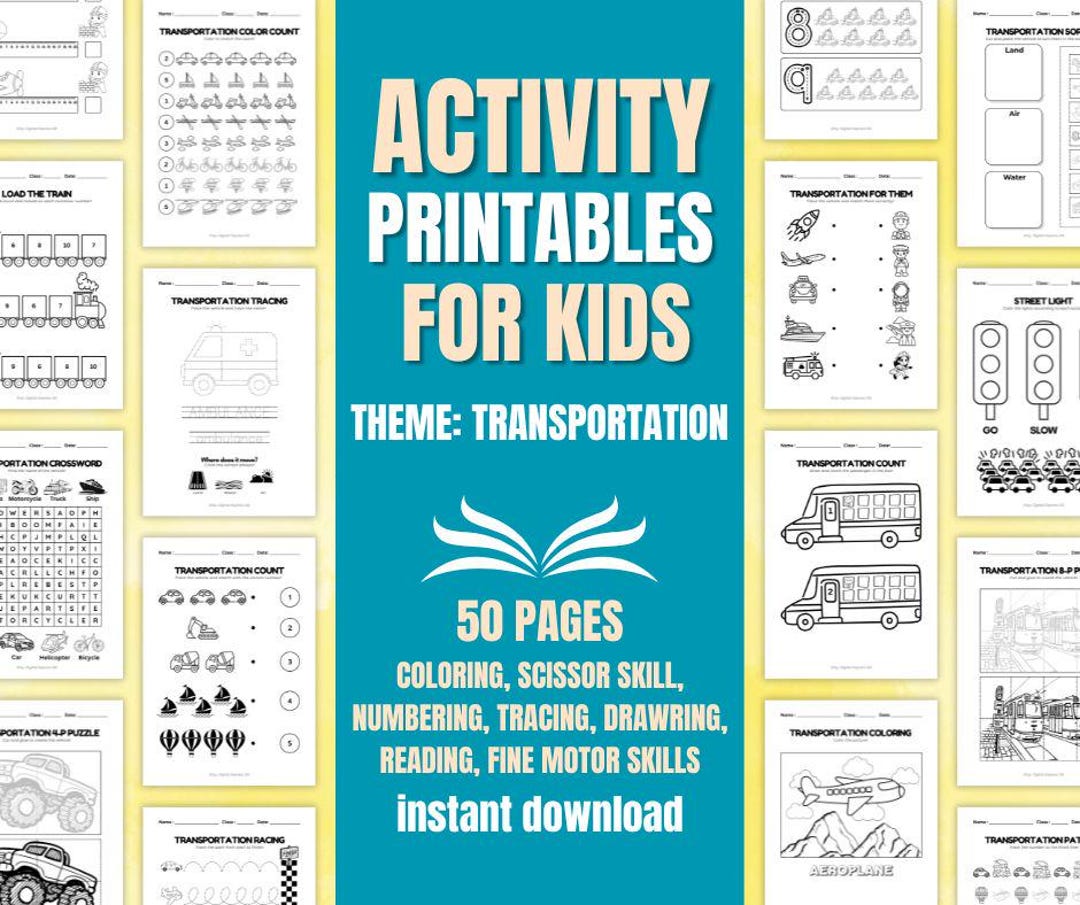 Interactive Transportation Learning Fun for Kids: Tracing, Counting ...