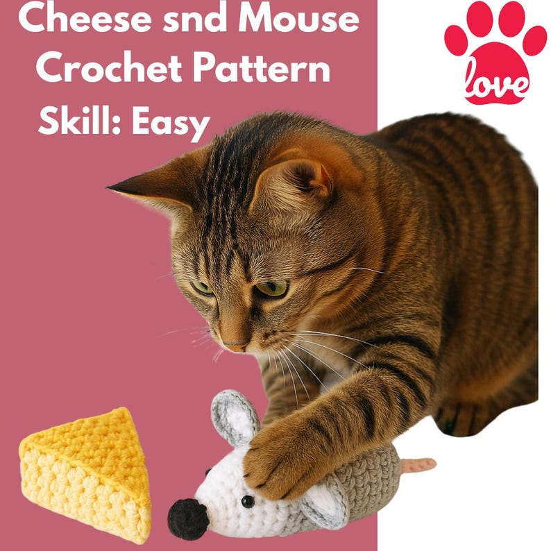 Mouse and Cheese Crochet Pattern: Amigurumi Toy (PDF Pattern) - Etsy