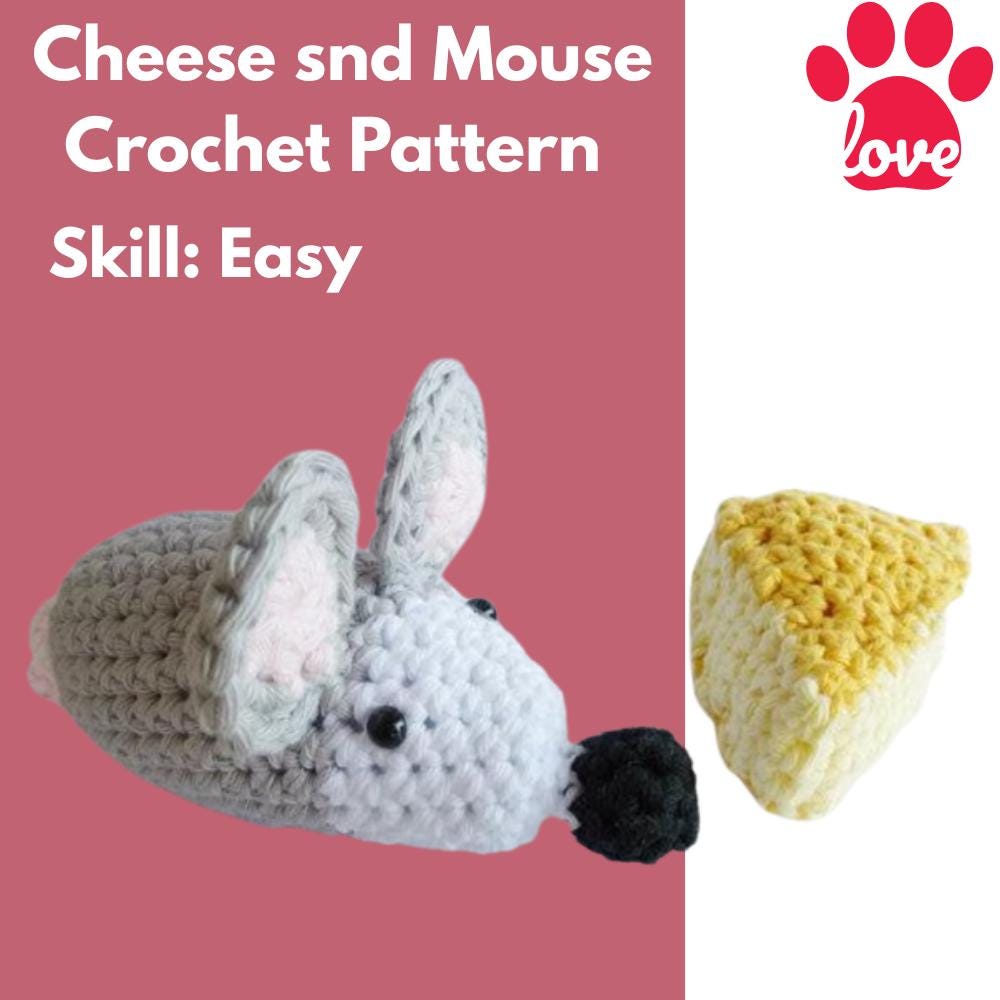 Mouse and Cheese Crochet Pattern: Amigurumi Toy (PDF Pattern) - Etsy