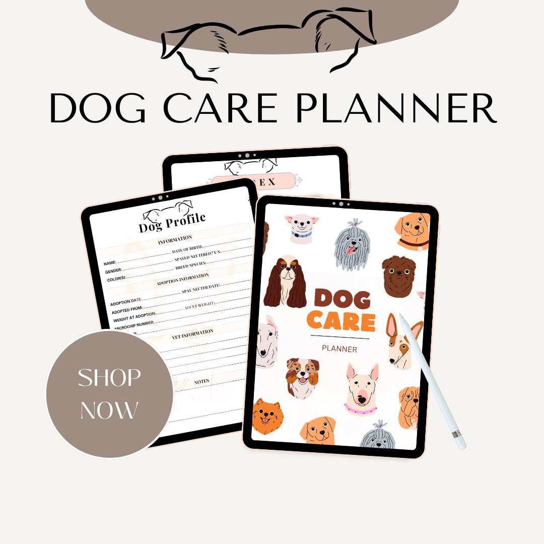 Dog Planner Printable, Digital Planners for Dog Care, Dog Health Care ...