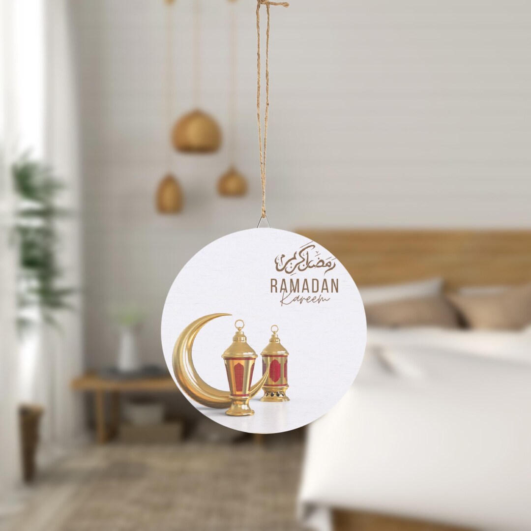 Ramadan Decor Wood Sign, Celebration Lantern Wall Art, Islamic Home ...