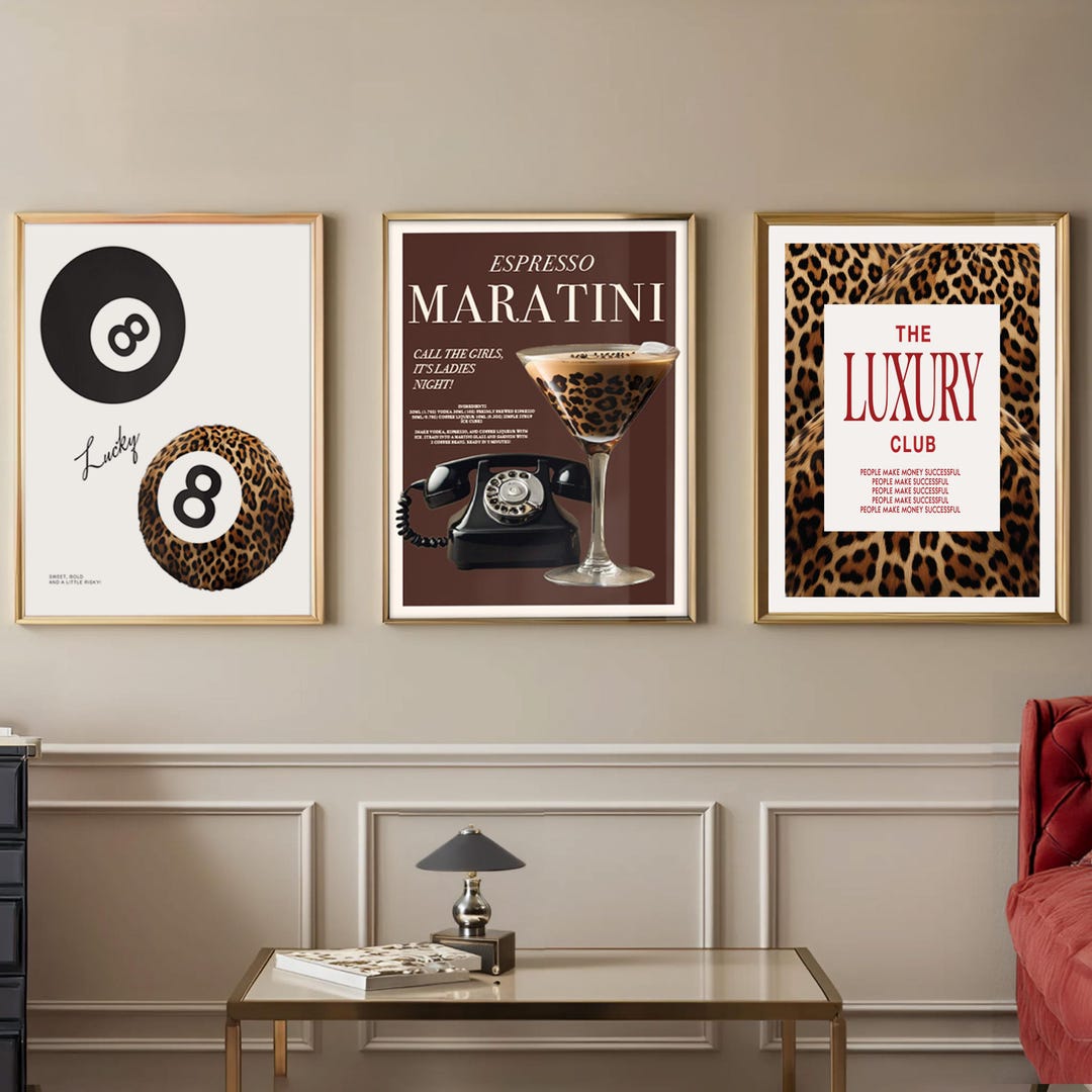 3 Print Set Aesthetic Fashion Wall Art, Gallery Girly Prints, Trendy ...