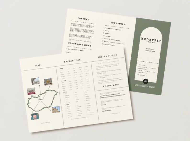 Budapest City Guide Brochure, A4 Size Digital Download, at Home Trip ...