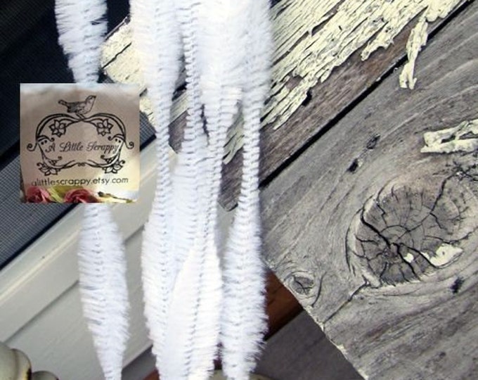 Chenille Pipe Cleaner White Bumpy Stems - Etsy