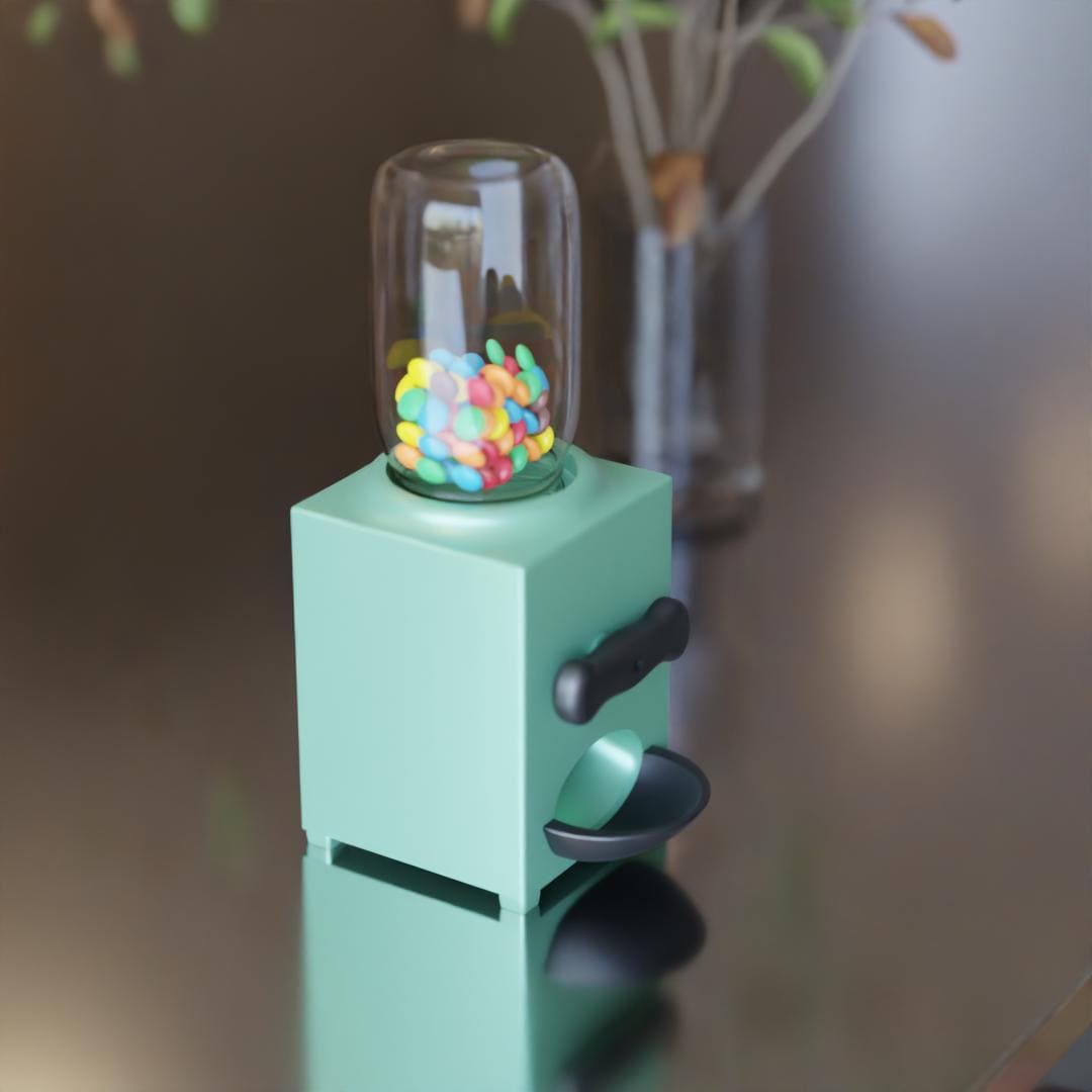 3D Printable Candy Dispenser: Gumball Machine Style Desk Toy (STL File ...