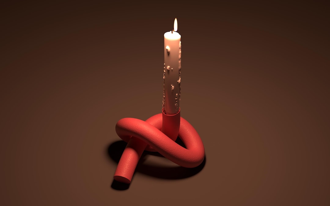 3D Printable Modern Candle Holder STL File: Minimalist Curved Design ...