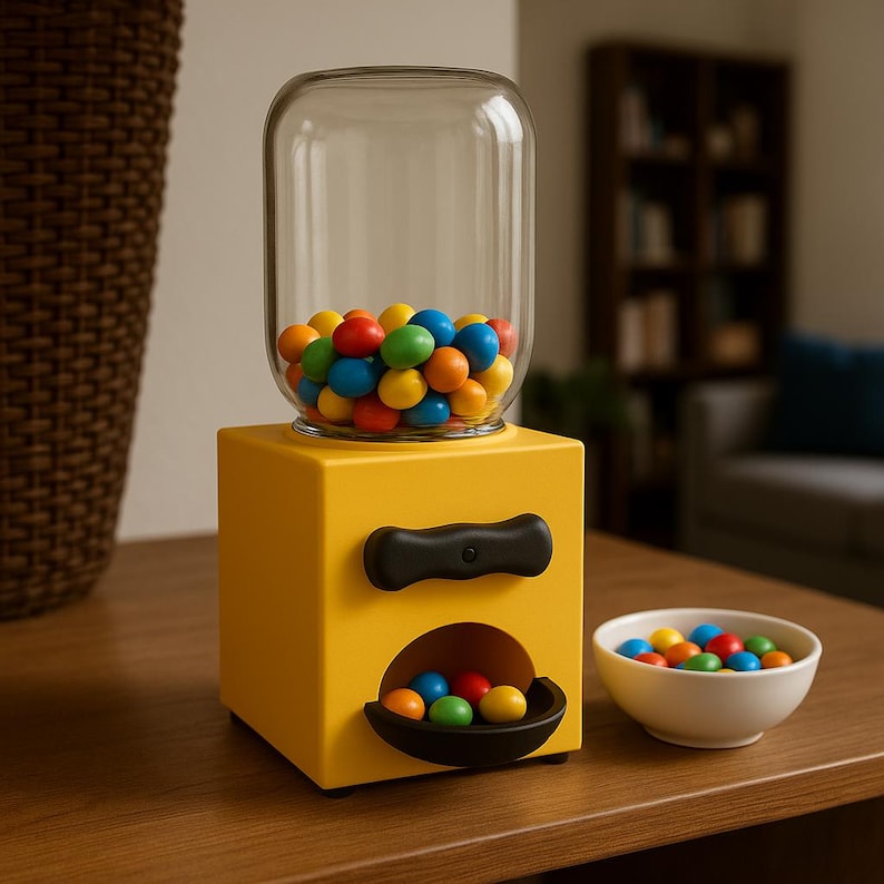 3D Printable Candy Dispenser: Gumball Machine Style Desk Toy (STL File ...