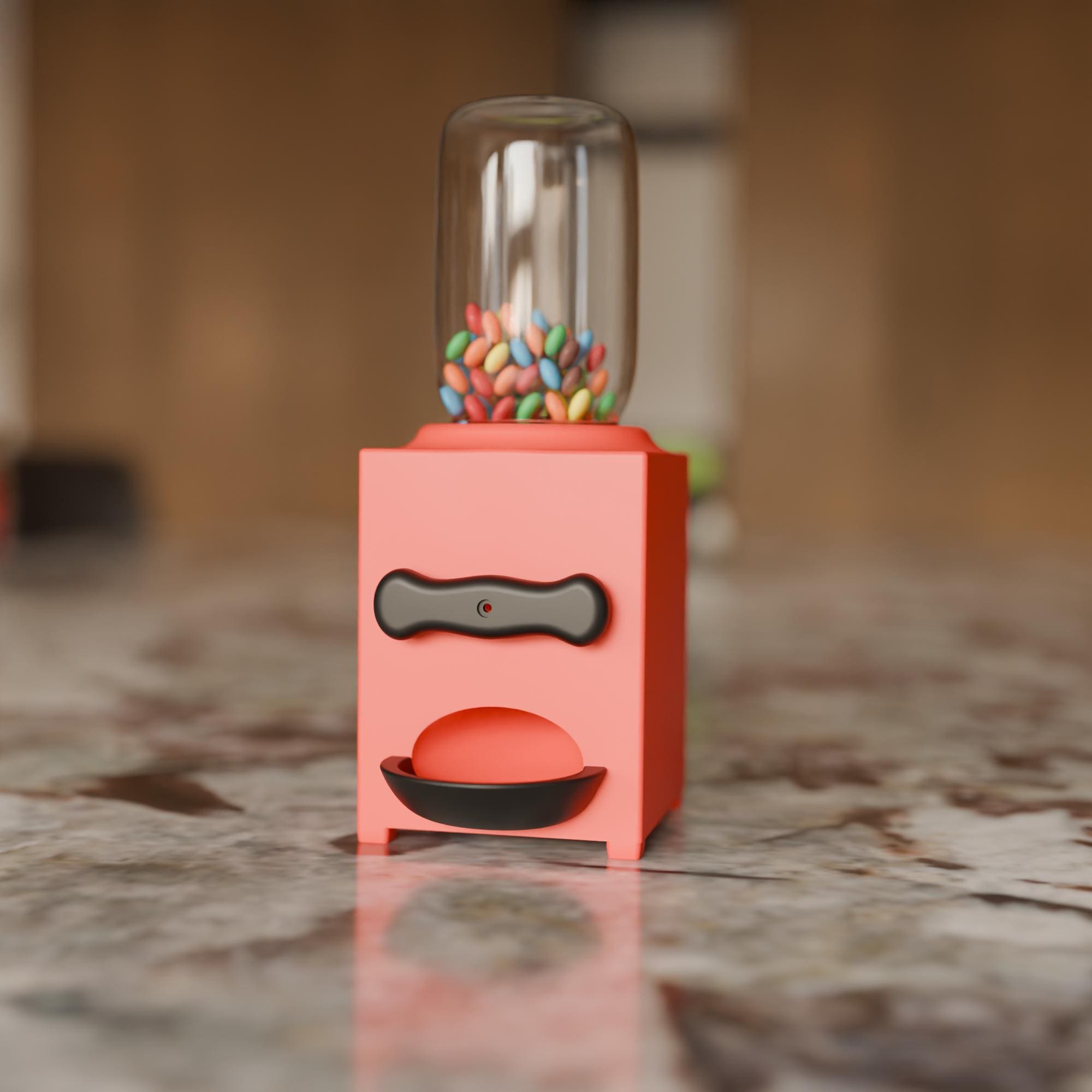 3D Printable Candy Dispenser: Gumball Machine Style Desk Toy (STL File ...