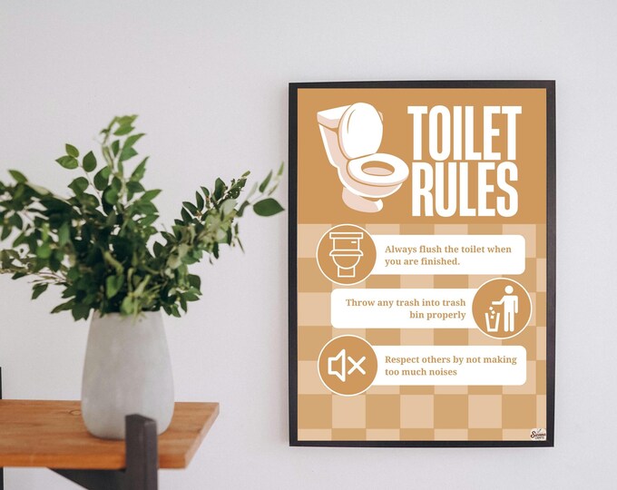Witty Bathroom/toilet Rules Instant Download Printable Wall Poster ...