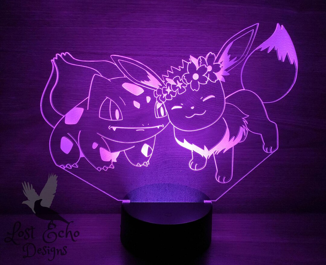 Eevee & Bulbasaur Pokemon LED Lamp - Etsy