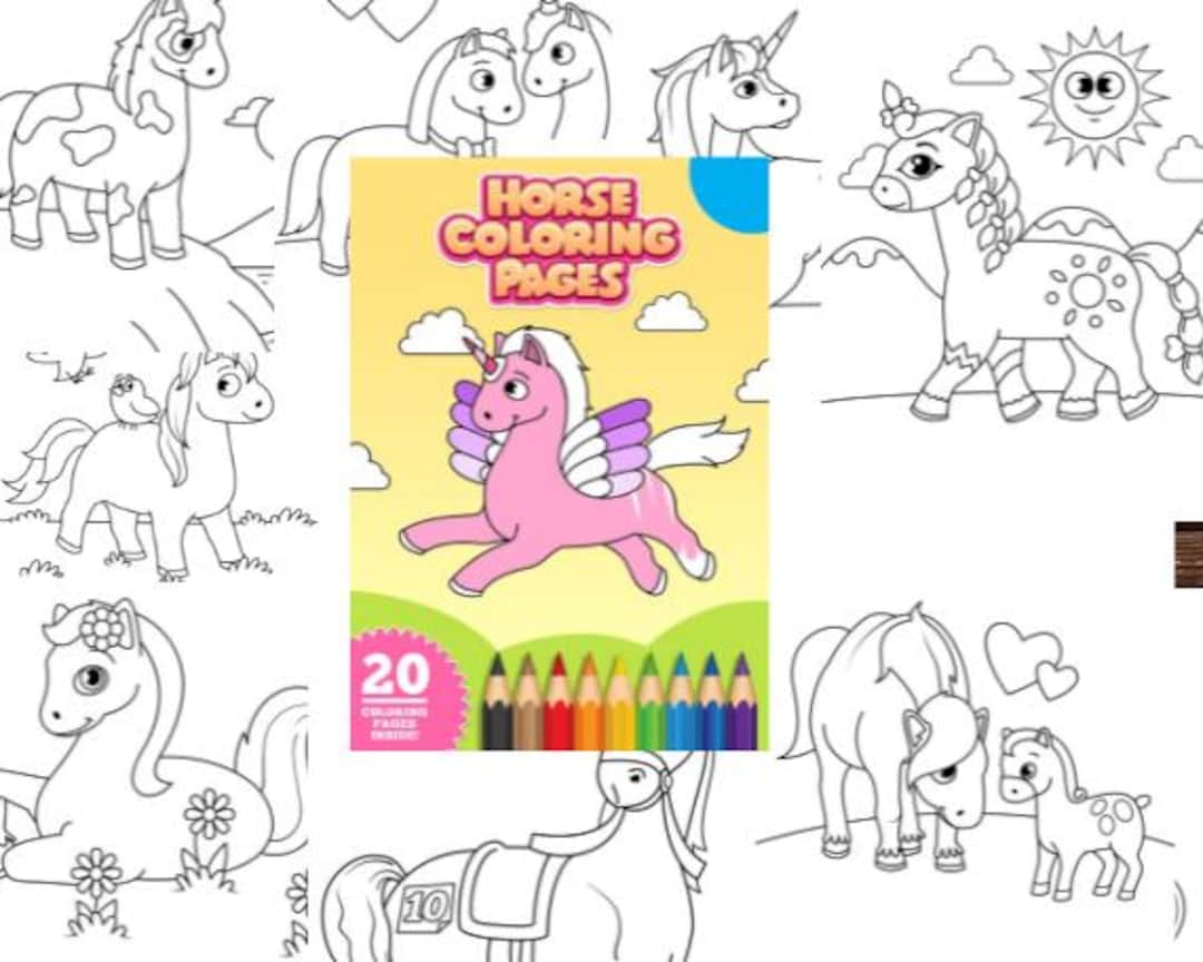 Horse Coloring Book for Kids, High Quality Graphics and A4 Paper Size ...