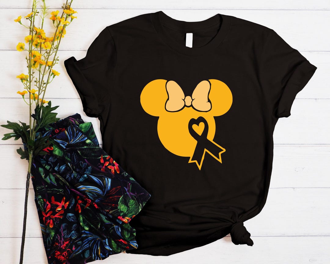 Minnie Mouse Gold Ribbon Tee, Childhood Cancer Awareness - Etsy