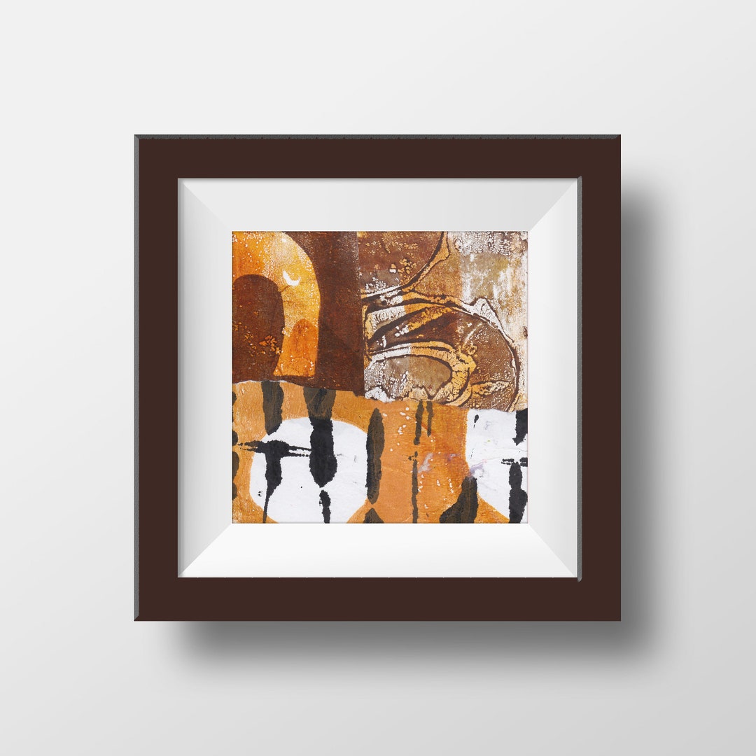 Modern Abstract Monoprint Collage 5 1/2 X 5 1/2 - Etsy