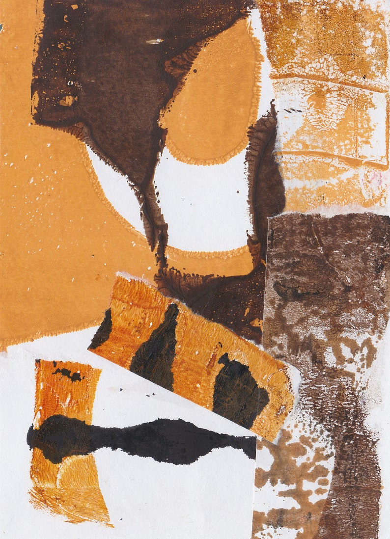 Modern Abstract Monoprint Collage 4 X 6 IV - Etsy
