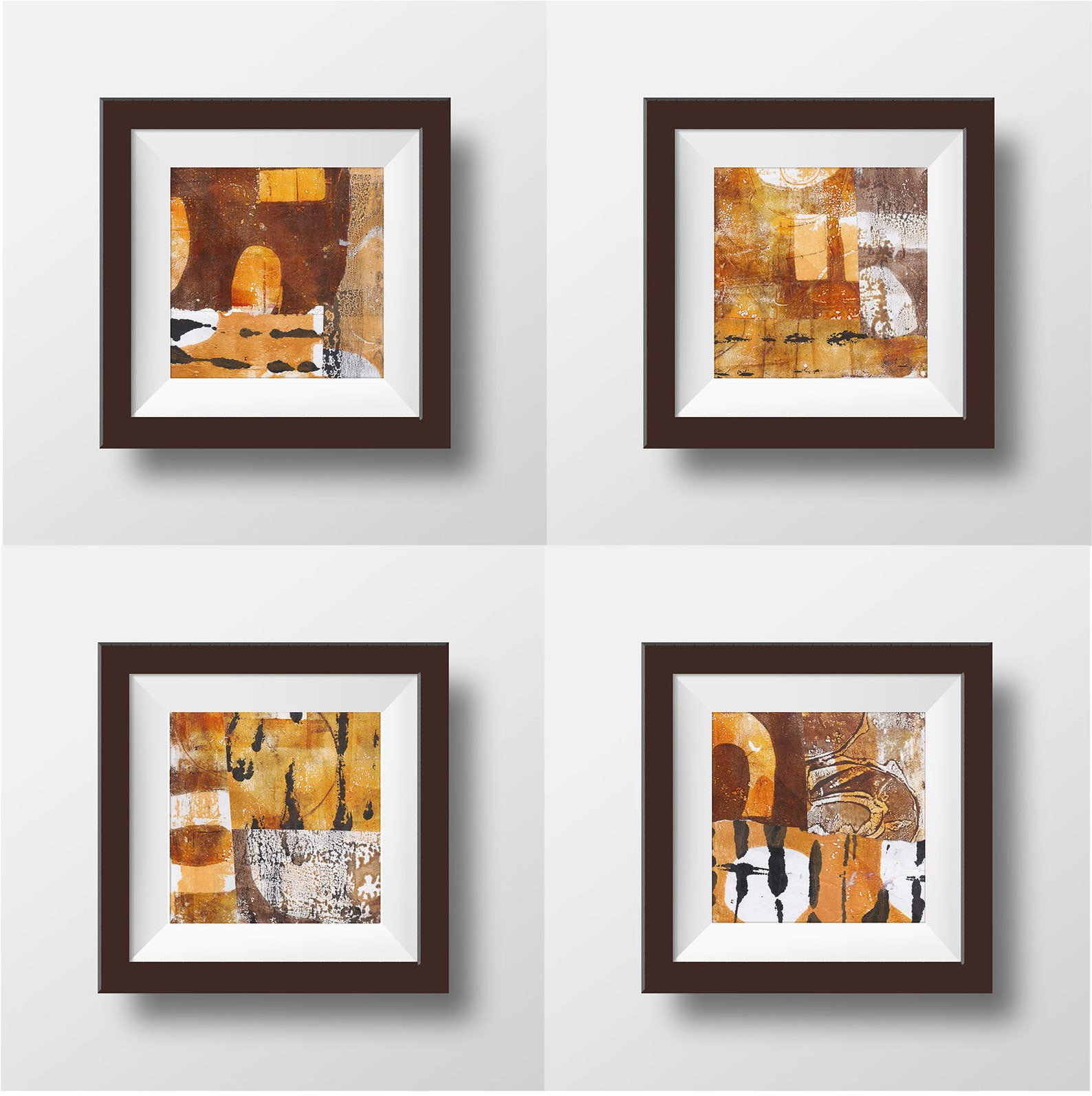 Modern Abstract Monoprint Collage 5 1/2 X 5 1/2 II - Etsy