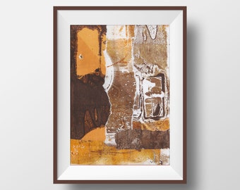 Modern Abstract Monoprint Collage 4 X 6 I - Etsy