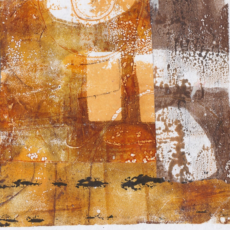 Modern Abstract Monoprint Collage 5 1/2 X 5 1/2 II - Etsy