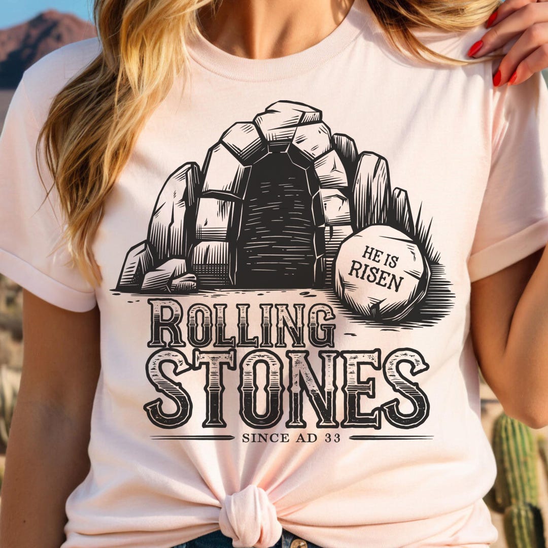 He is Risen Rolling Stones PNG - Easter Christian Clipart (digital ...