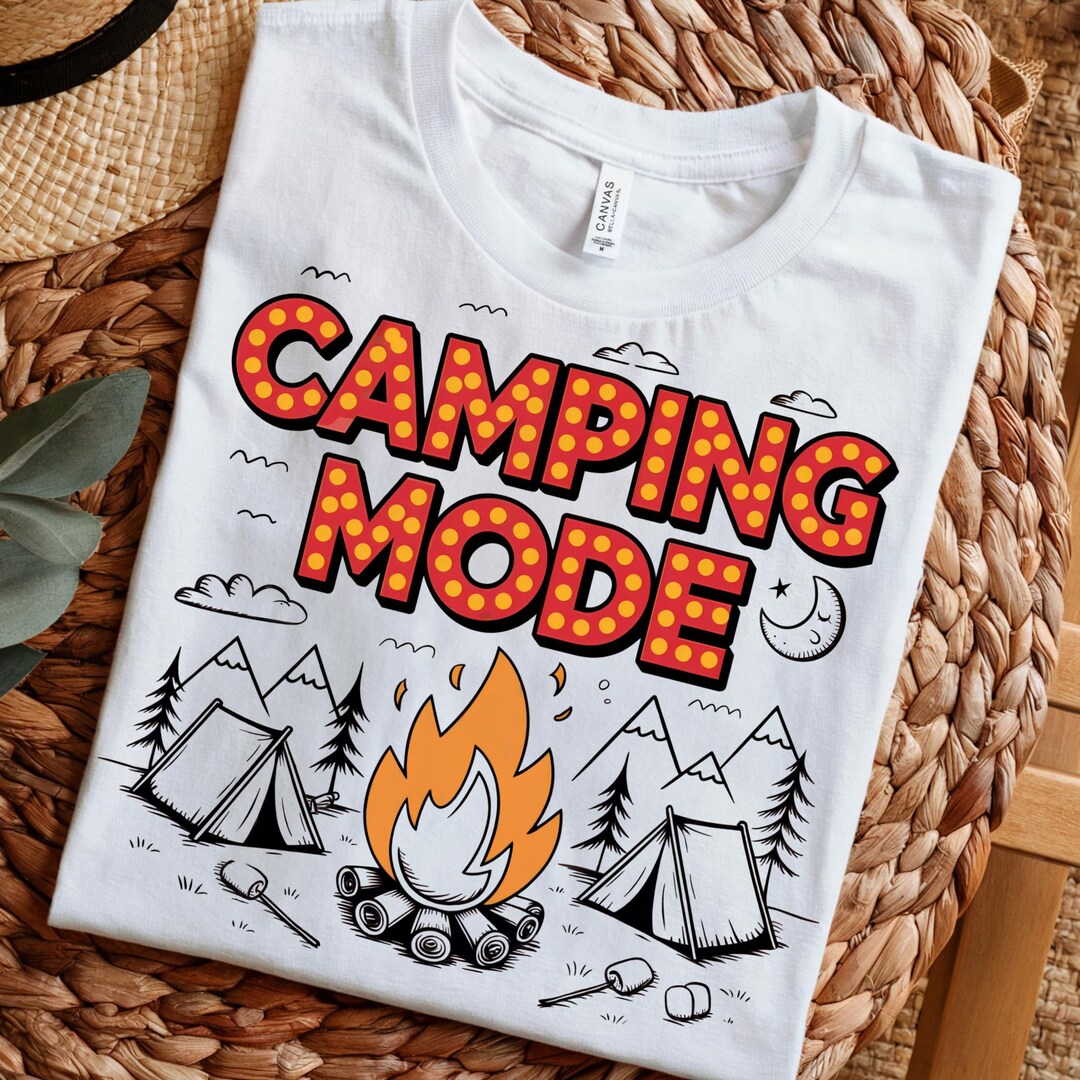 Camping Mode PNG, Campfire Sublimation, Outdoor Adventure Clipart ...